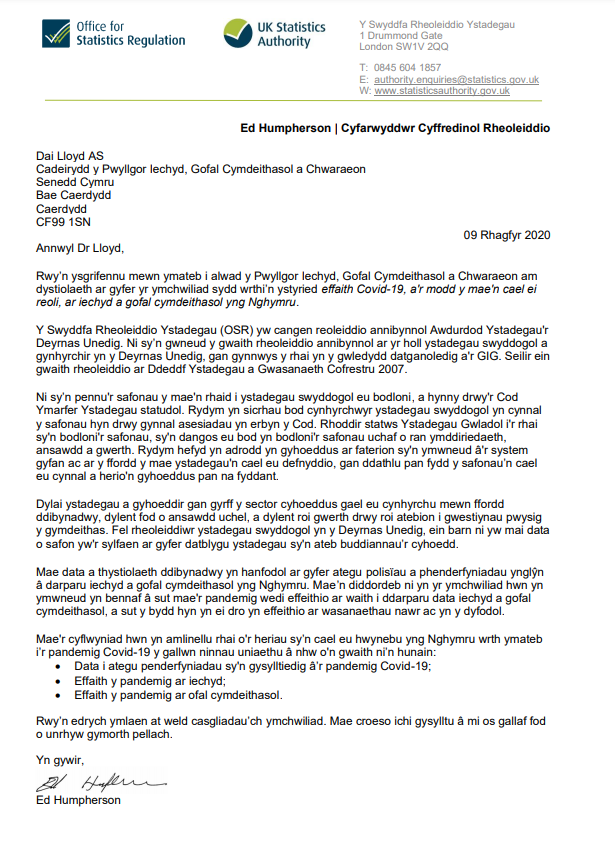 Office for Statistics Regulation written evidence to the Health, Social ...